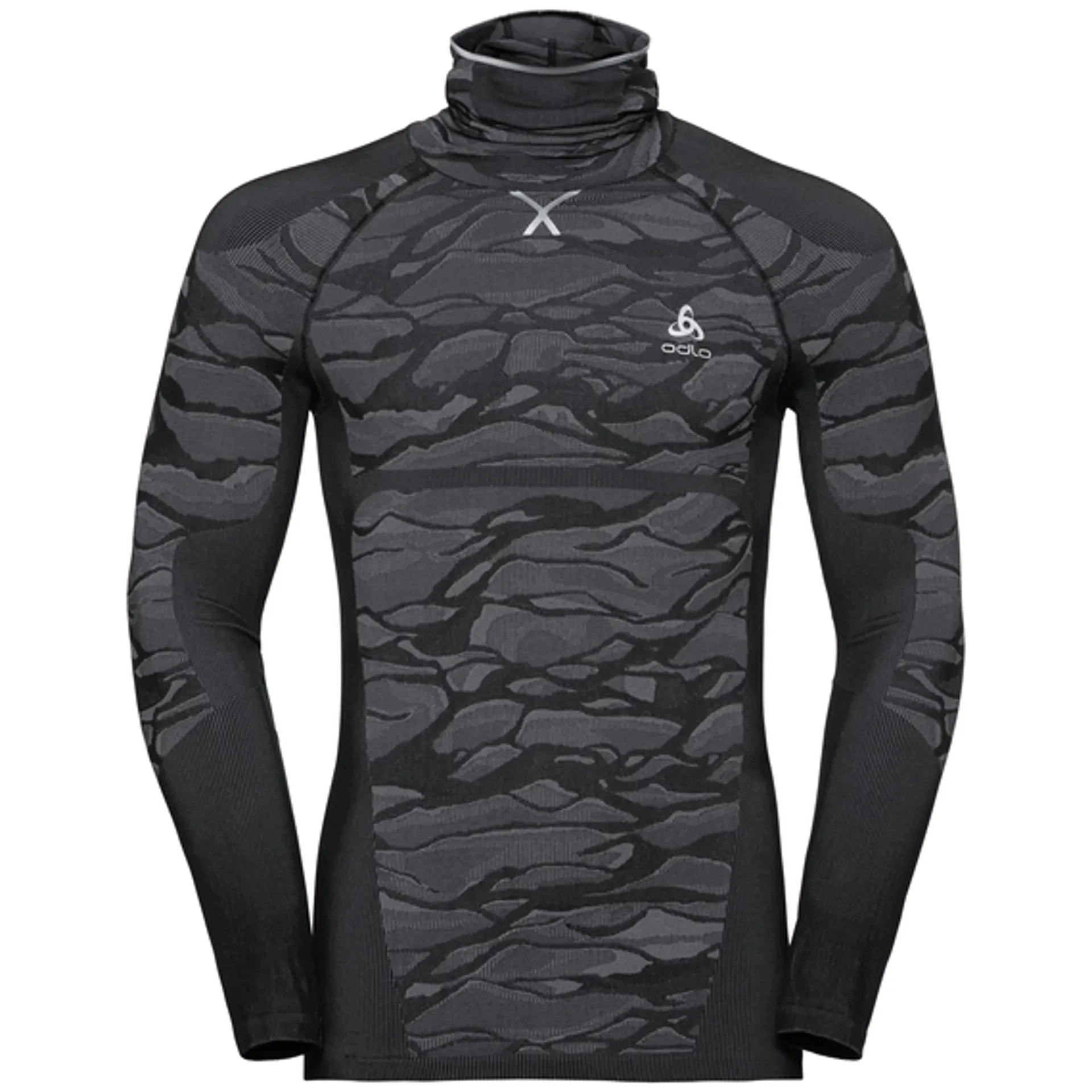 Odlo Ms Blackcomb LS Baselayer with Facemask Black-Odlo Steel Grey