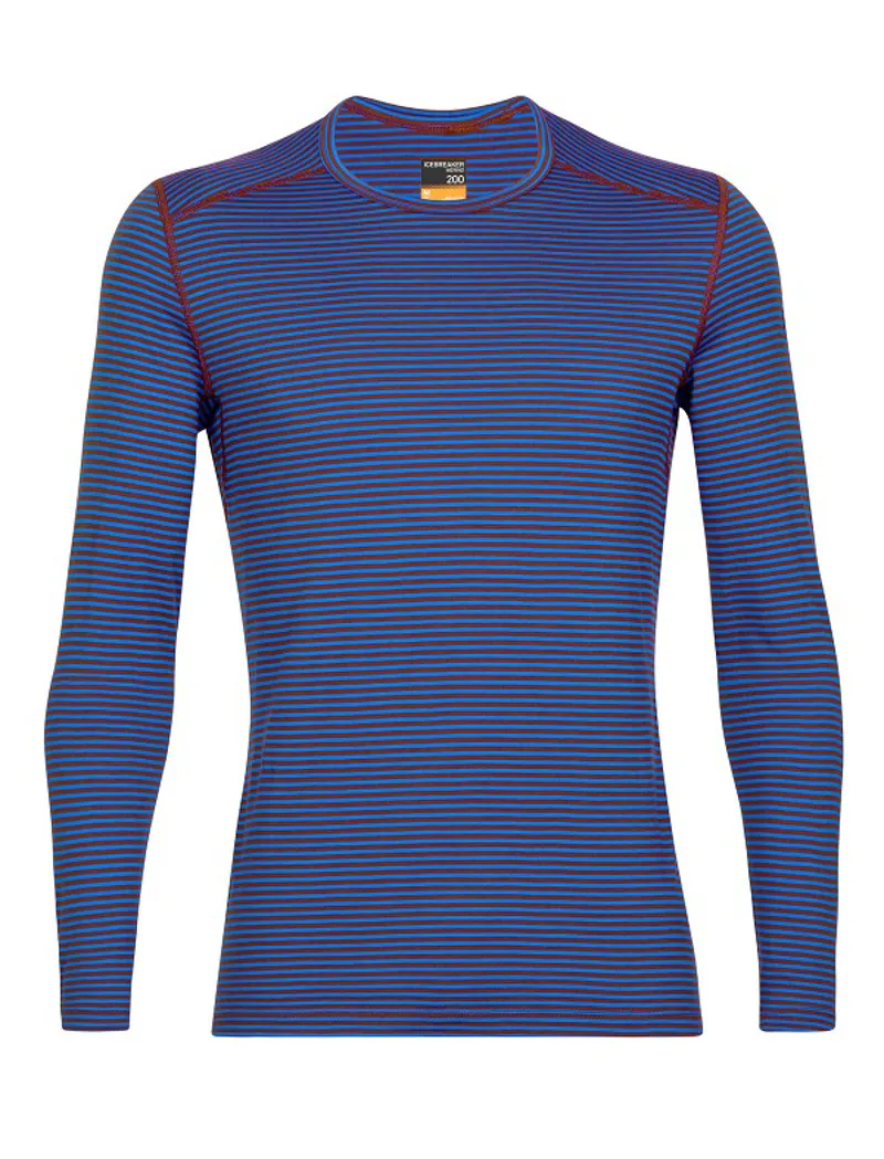 Icebreaker Mens Merino 200 Oasis Long Sleeve Crewe Lazurite/Espresso
